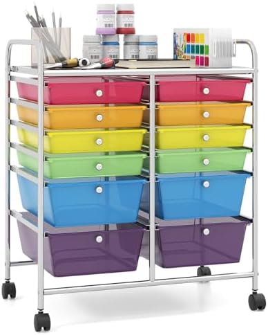 Amazon.com : Giantex 10 Drawers Rolling Cart, Classroom Organizers ...