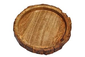 CRAFTCASTLE Beautiful Table Decor Round Shape Wooden Serving Tray ...
