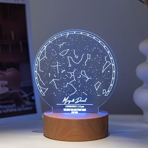Amazon.com: Custom Star Map Night Light Personalized Constellation Map ...