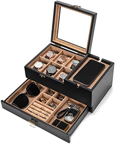 Amazon.com: Dajasan Watch Box, Watch Case for Men, 8 Slot Watch Display ...