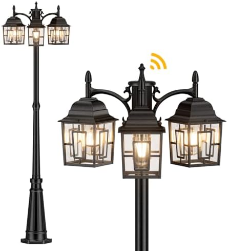 Amazon.com: Dusk to Dawn Outdoor Lamp Post Light 3-Head, Tripple Head ...