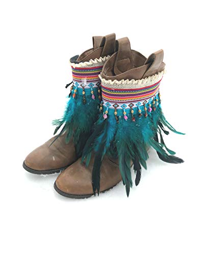 Amazon.com: Handmade Feather Boot Covers for Women Feather Boot Cuffs ...
