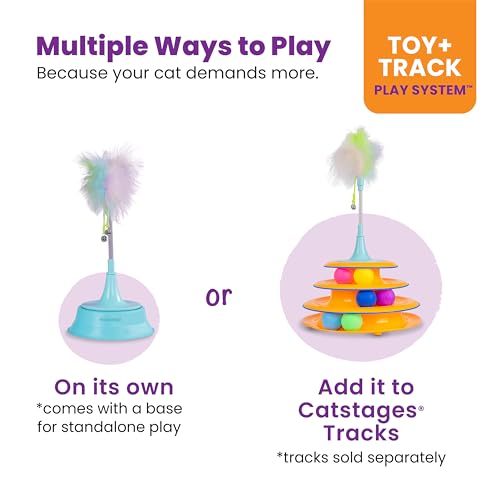 Catstages 2-in-1 Spring Teaser Cat Toy - Bouncy Interactive Cat Ball ...