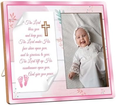 Amazon.com - Baptism Frame for Girl - The Lord Bless You Picture Frame ...