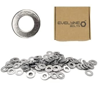 M4 (4mm) Form A Washer Set - Steel Flat Washers - Pack of 100 : Amazon ...