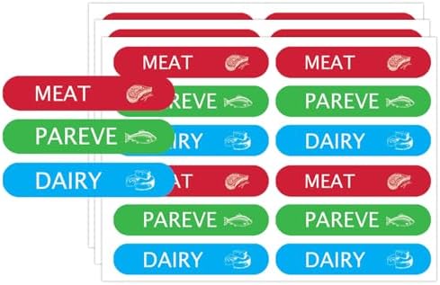 Amazon.com: Kosher Labels Dairy and Pareve Kosher Stickers, Microwave ...