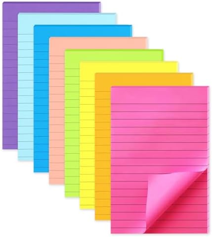 Amazon.com : 320 Sheets Lined Sticky Notes 4x6 Sticky Notes with Lines ...