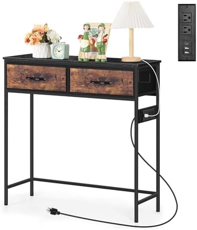 Amazon.com: Entryway Table with Drawer Narrow Console Table with ...