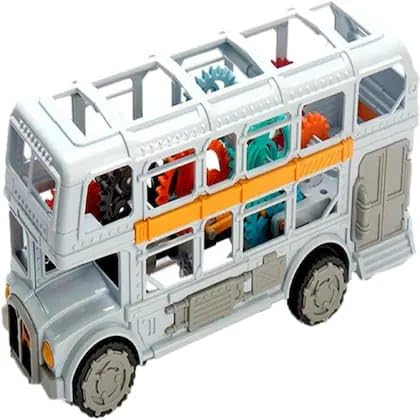 Fezeedi Light & Music Bus Toy Vehicles Kids Electric Bus Gear Vintage ...