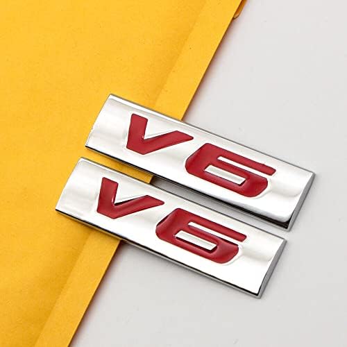 Amazon.com: 2X Metal V6 Engine Emblem Polished Lettering Grill Car SUV ...