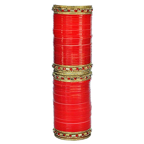 Buy Dulhan Bangles ulhan Red Bridal Weight Plastic Punjabi Chuda ...