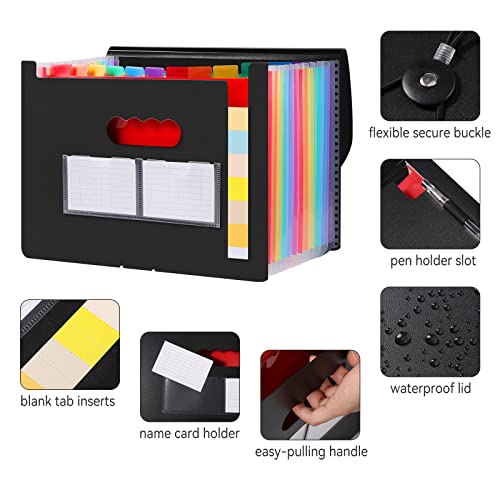 Diboniur Document Folder A4 with Lid, Expanding Folder Sorting Folder ...