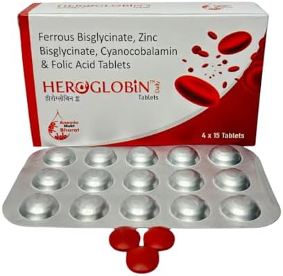 Heroglobin Ferrous Bisglycinate Iron Supplement Tablets