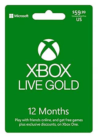 Amazon.com: Microsoft Xbox LIVE 12 Month Gold Membership (Physical Card ...