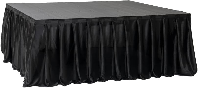Amazon.com: 16’ x 28” MyStage Portable Stage Skirt - Black Satin Fabric ...