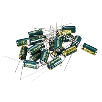 uxcell Aluminum Radial Electrolytic Capacitor Low ESR Green with 47uF 63V 105 Celsius Life 3000H ...
