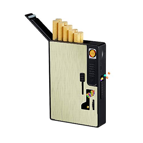 Cigarette Case with Lighters Rechargeable Windproof Flameless Portable ...