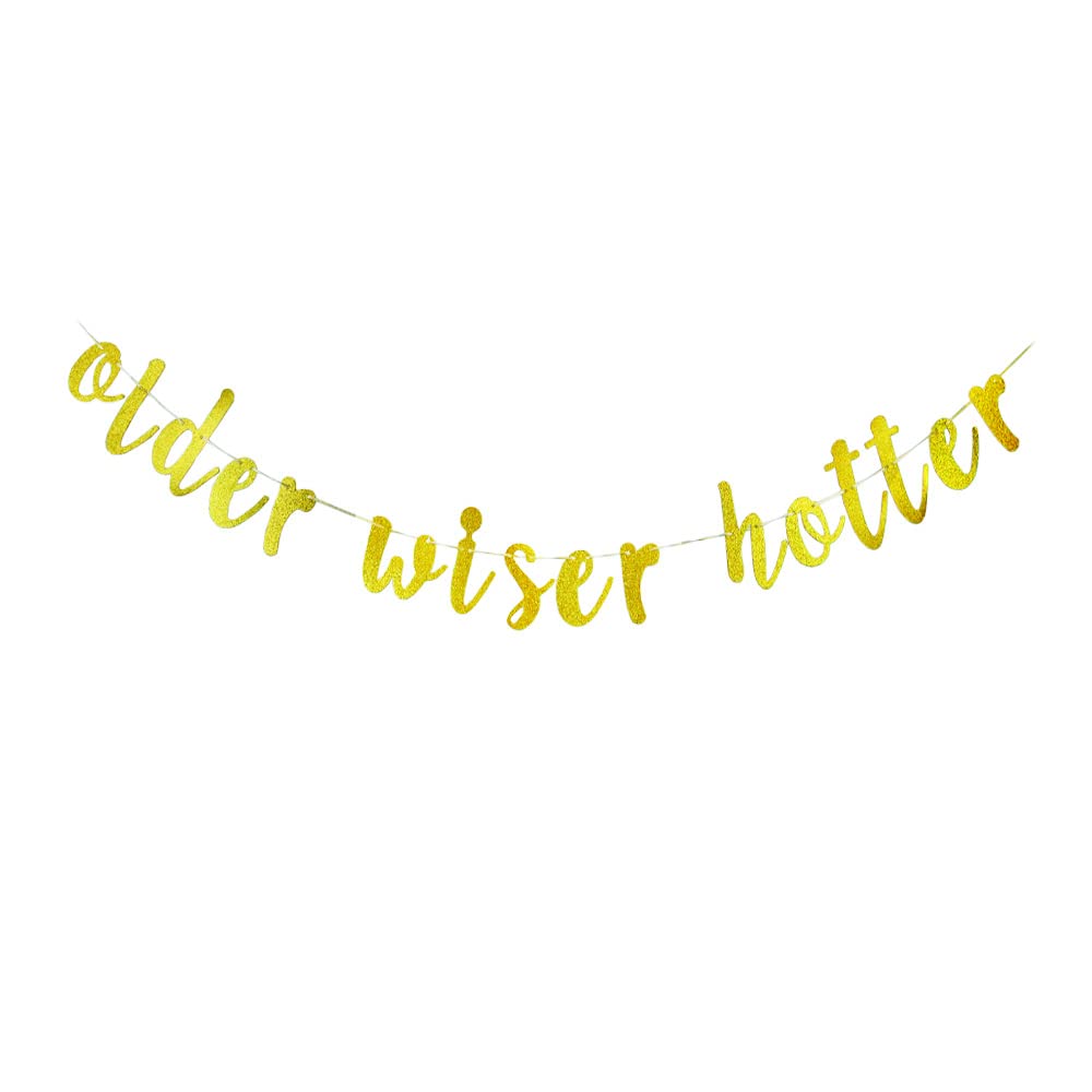 Amazon.com: Older Wiser Hotter Banner For Men/Women's Birthday Party ...