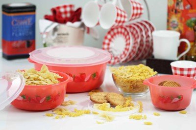 Buy Mastercook Orchis Round Plastic Container Set, 3-Pieces ...