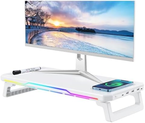 Amazon.com: Monitor Stand with Usb Hub (3.0 & Type-C) and 15W Fast ...