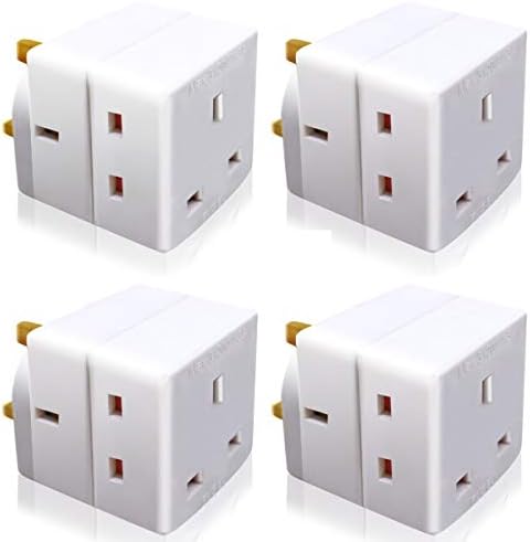 EXTRASTAR 3 Way Triple Plug Block Mains Adaptor, 3 pins Socket Splitter ...