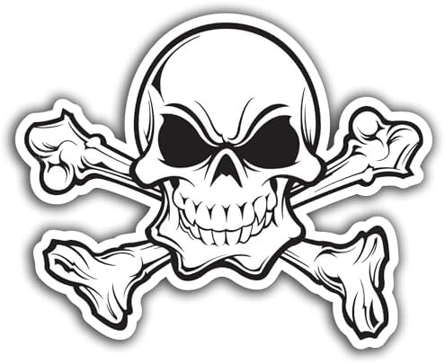 Amazon.com - 2 (Pieces) 3" and 5" Skull and Crossbones Sticker ...