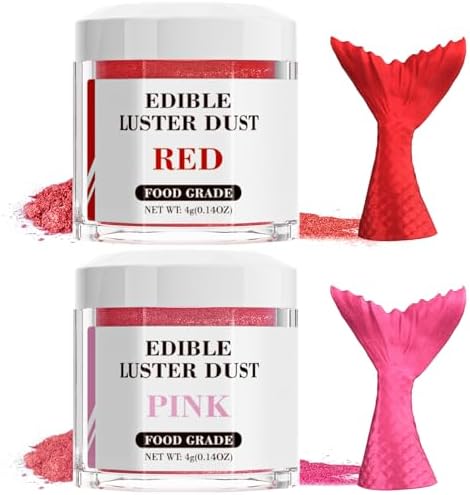 Amazon.com : Luster Dust Edible Set - 2 Colors Food Grade Cake Dust ...