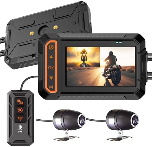 ydi Motorcycle Dash Cam Front and Rear 1080P, 3'' Display Waterproof ...