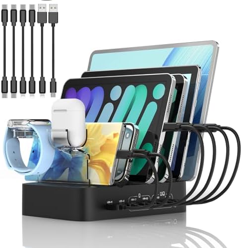 Amazon.com: MSTJRY Charging Station for Multiple Devices : 5 Port Multi ...