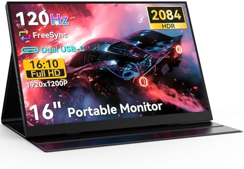 Amazon.com: 16 inch Portable Monitor, 100% sRGB FHD IPS Display 120Hz ...