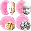 Amazon.com: Mujiang Moon Face Silicone Molds Face Fondant Mold for Cake ...