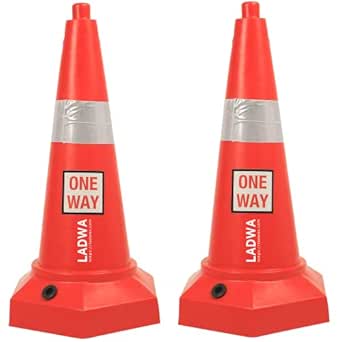 LADWA 5 kg Heavy Base Road Traffic Cone, Non Topple, No Fly Cone with ...