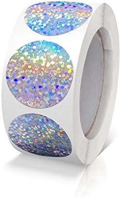 Amazon.com: Meitaat Round Stickers Silver 1 Inch Circle Labels Colour ...