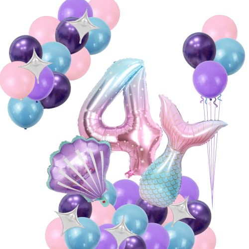 Mermaid Birthday Decoration, Underwater Theme Party Supplies include ...