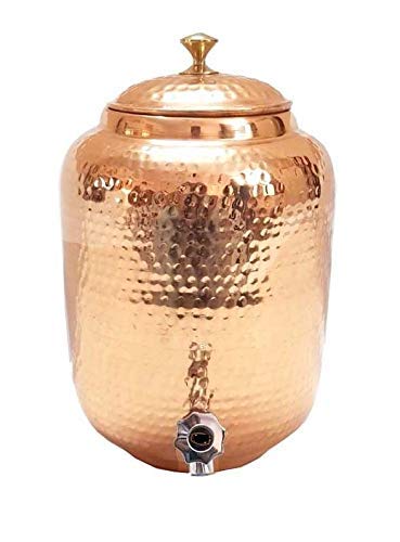 Jain Metal Store Copper Hammered Matka - Copper (10 Liter) : Amazon.in ...