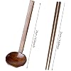 QELLON 4 Pieces Japanese Long Handle Spoon Ramen Spoon Wooden Hot Pot ...