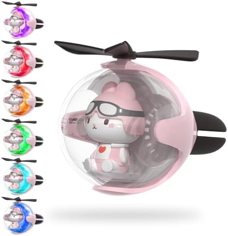 Pink Bunny Design Car Air Freshener with LED Lights & 4 Scented Pads ...