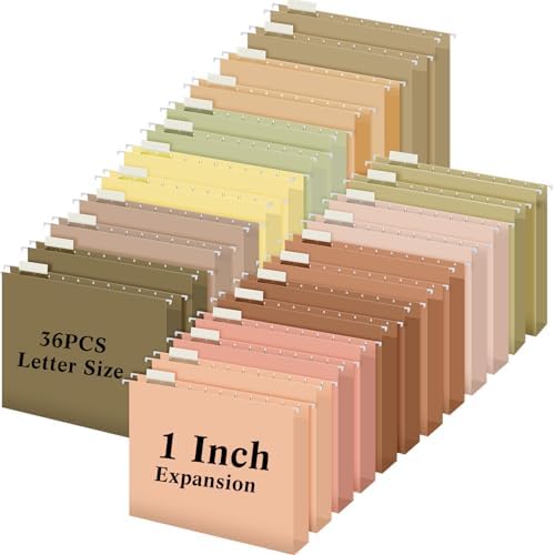 Amazon.com : Yaomiao 36 Pack Hanging File Folders Letter Size Expanding ...