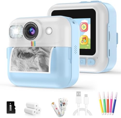 BOFIDAR Kids Instant Print Camera, 1080P Kids Digital Camera with 3 ...