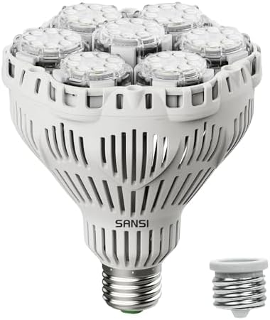 SANSI 45W 6000 Lumens Brightest LED Light Bulb, BR30 400W Equivalent ...