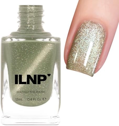 Amazon.com : ILNP Velour - Mellow Sage Green Magnetic Holographic Nail ...