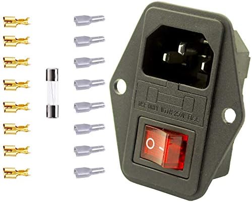 15A 220V/110V Rocker Switch Power Socket Inlet Module Plug Switch ...