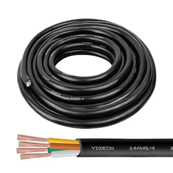 14 AWG 4 Conductor Control Cable - YDDECW 10FT 14/4 Wire 100% Pure ...
