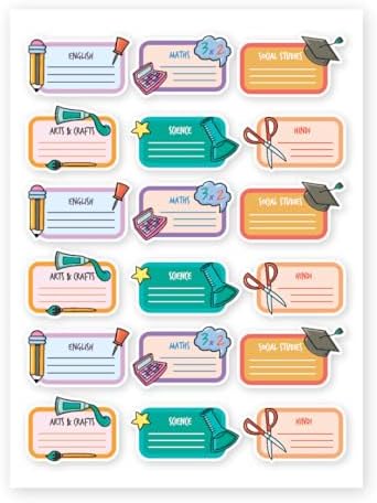 The Black Frame Pre Designed School Notebook Stickers | Subjects Style ...