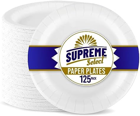 Amazon.com: Supreme Select Disposable Heavy Duty White Paper Plates ...