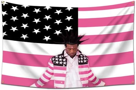 Amazon.com : ENMOON Pink Flag Tapestry Music Album Cover Flag 3x5ft ...