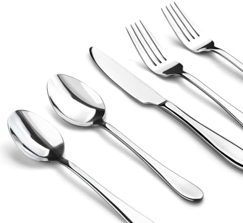 Amazon.com | 30-Piece Silverware Set for 6, Stainless Steel Flatware ...