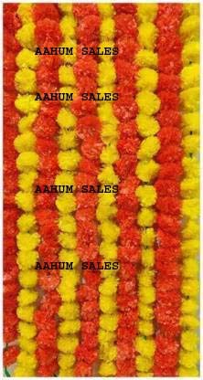Buy Magpie Phool Mala Artificial Genda Phool Marigold Fluffy Flower ...