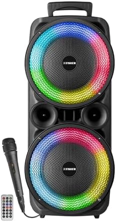 Amazon.com: Fisher Bluetooth PA Stereo Speakers System-Karaoke Portable ...