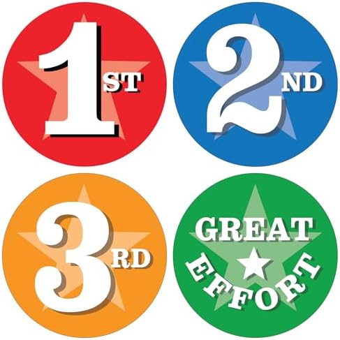 144 1st, 2nd, 3rd Place Sports Day Reward Stickers For Children, School ...